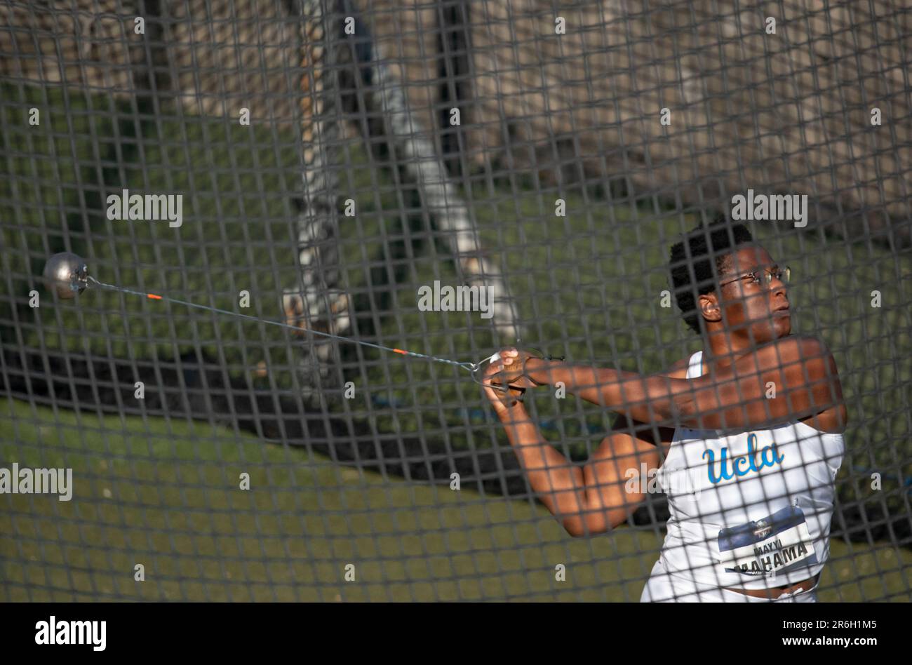 Hammer thrower MAYYI MAHAMA of UCLA competes in the final at the NCAA ...