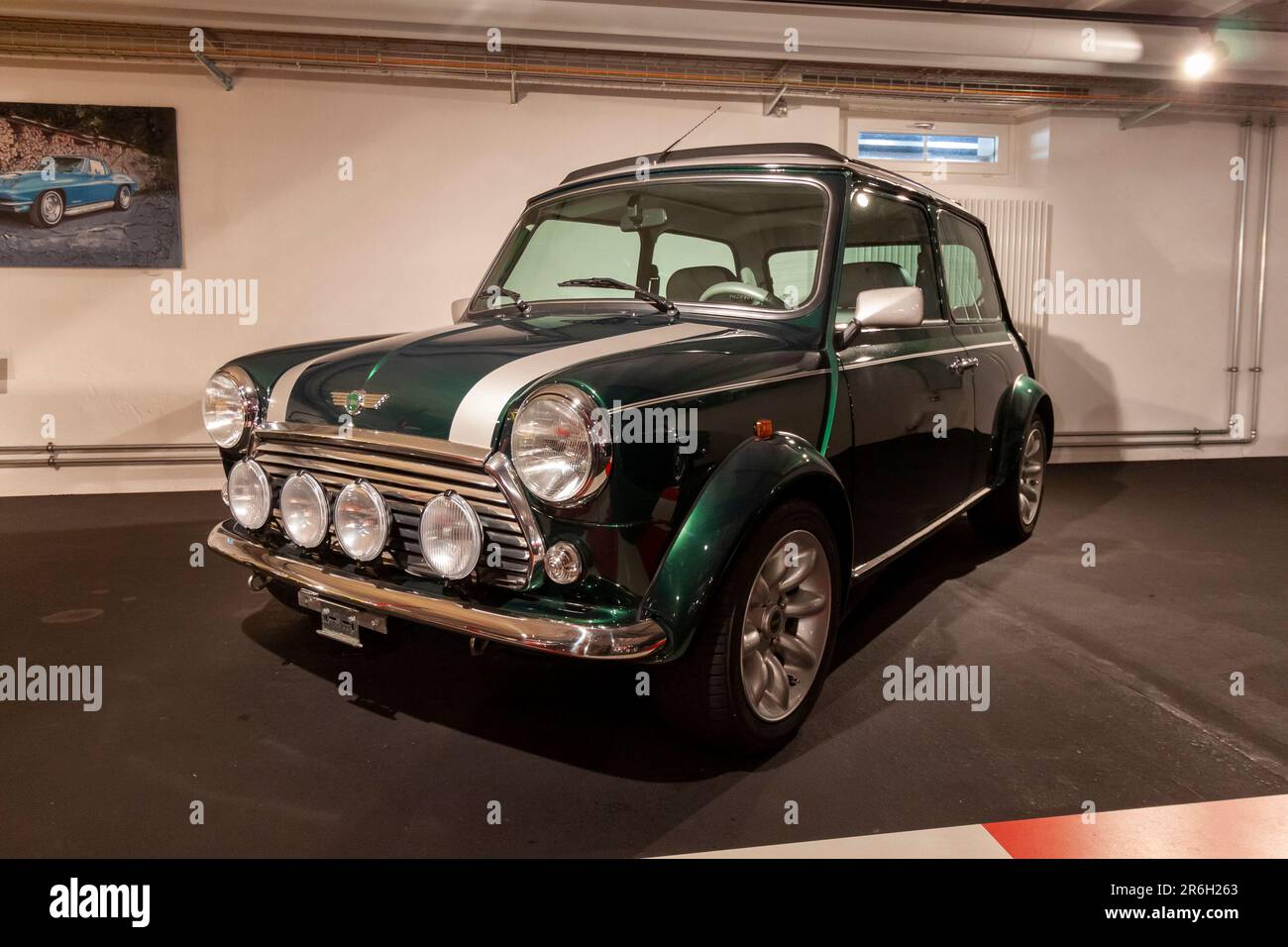 ROMANSHORN, SWITZERLAND - JUNE 4, 2023: Old Mini Cooper in a private ...