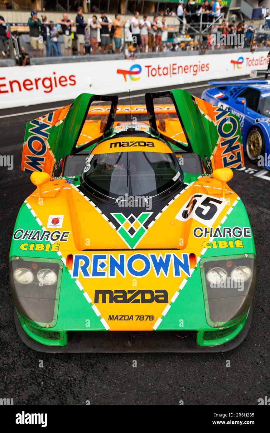 Le Mans, France. 09th June, 2023. Mazda 787B driver by Volker Weidler ...