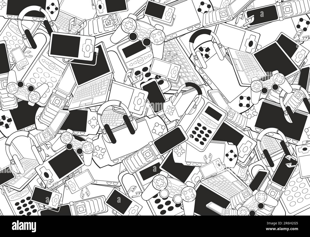 Black and white electronic product texture background Stock Vector ...
