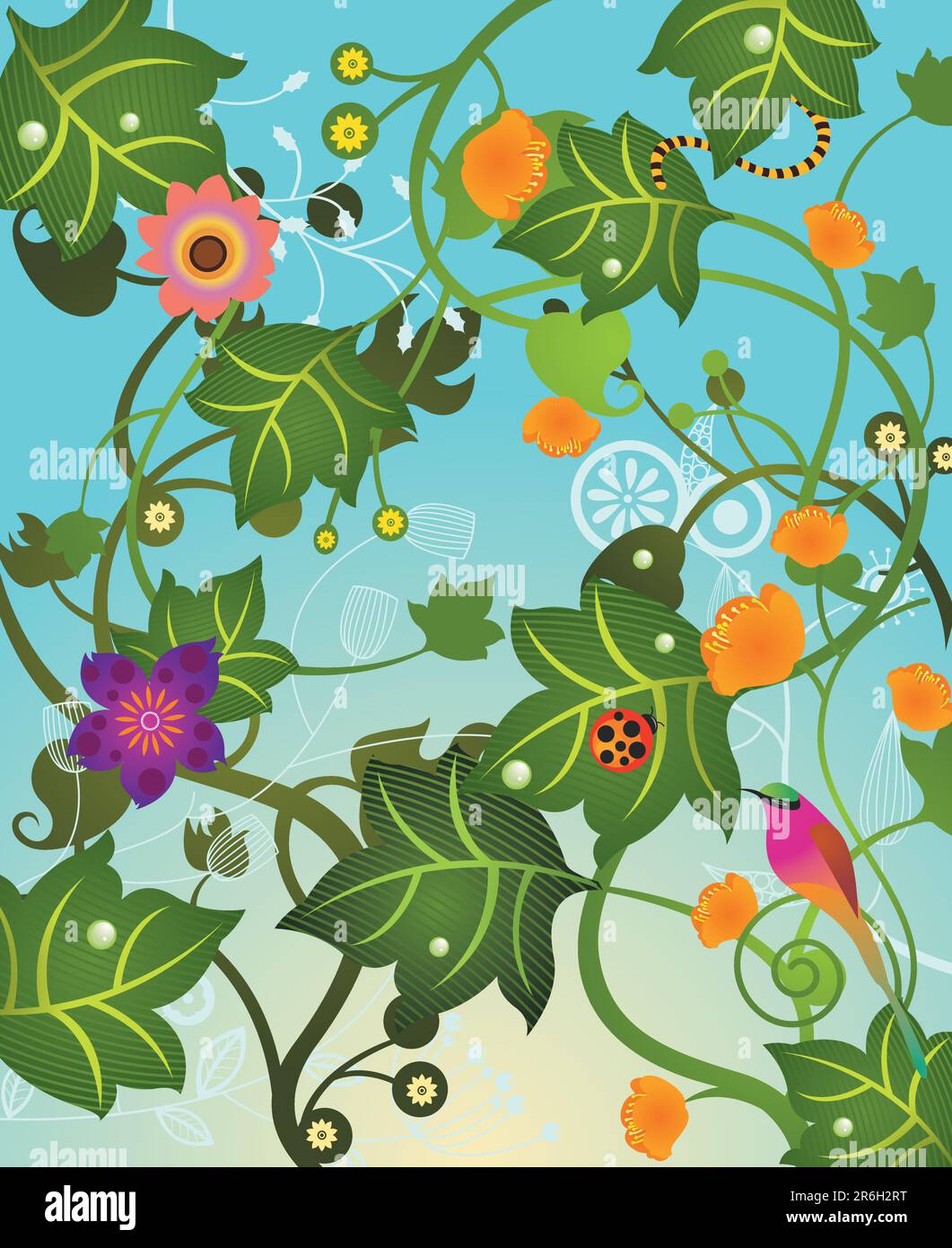 Nature plant pattern design background Stock Vector Image & Art - Alamy
