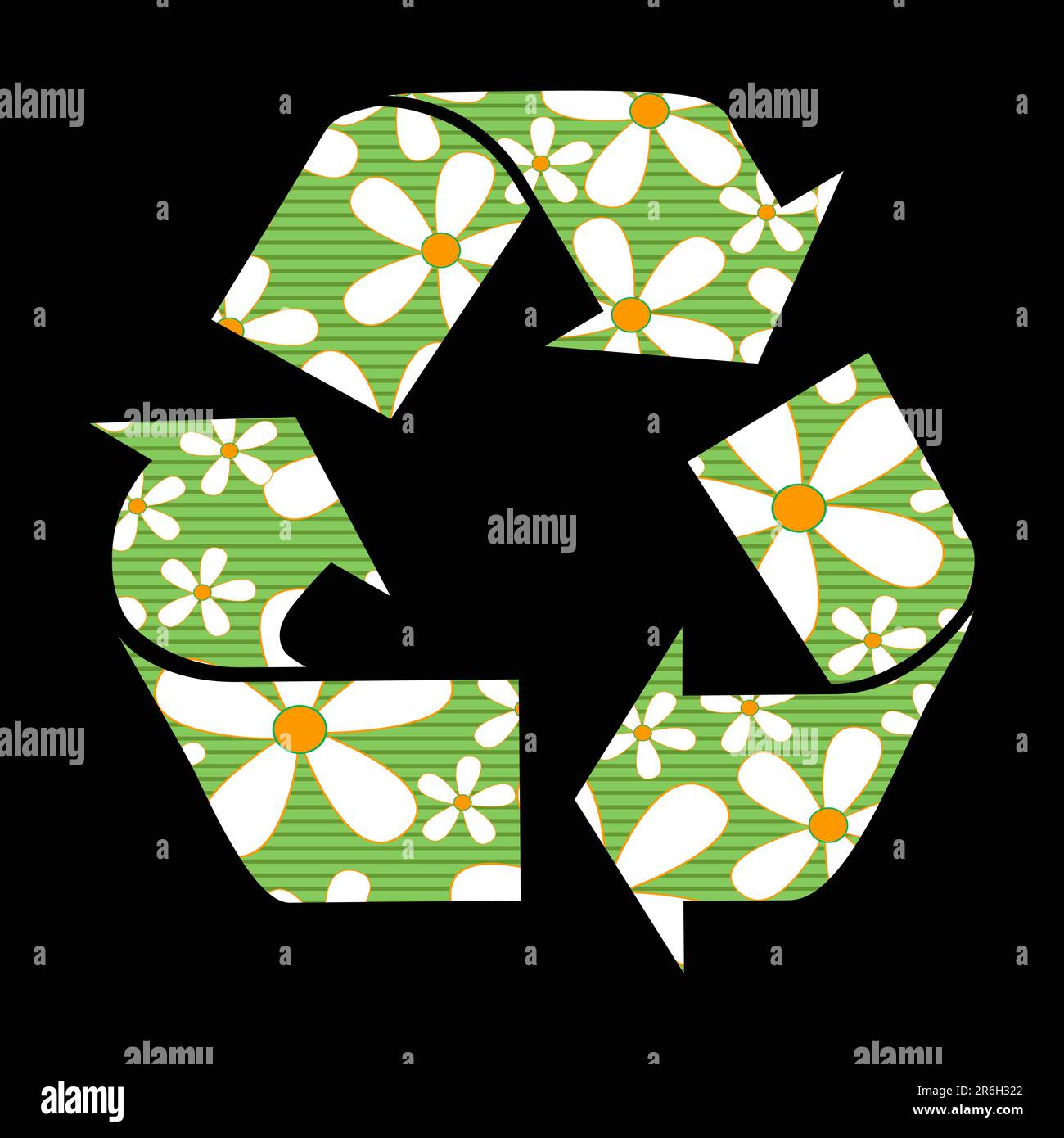 Recycle signs with flowers vector illustration Stock Vector Image & Art ...