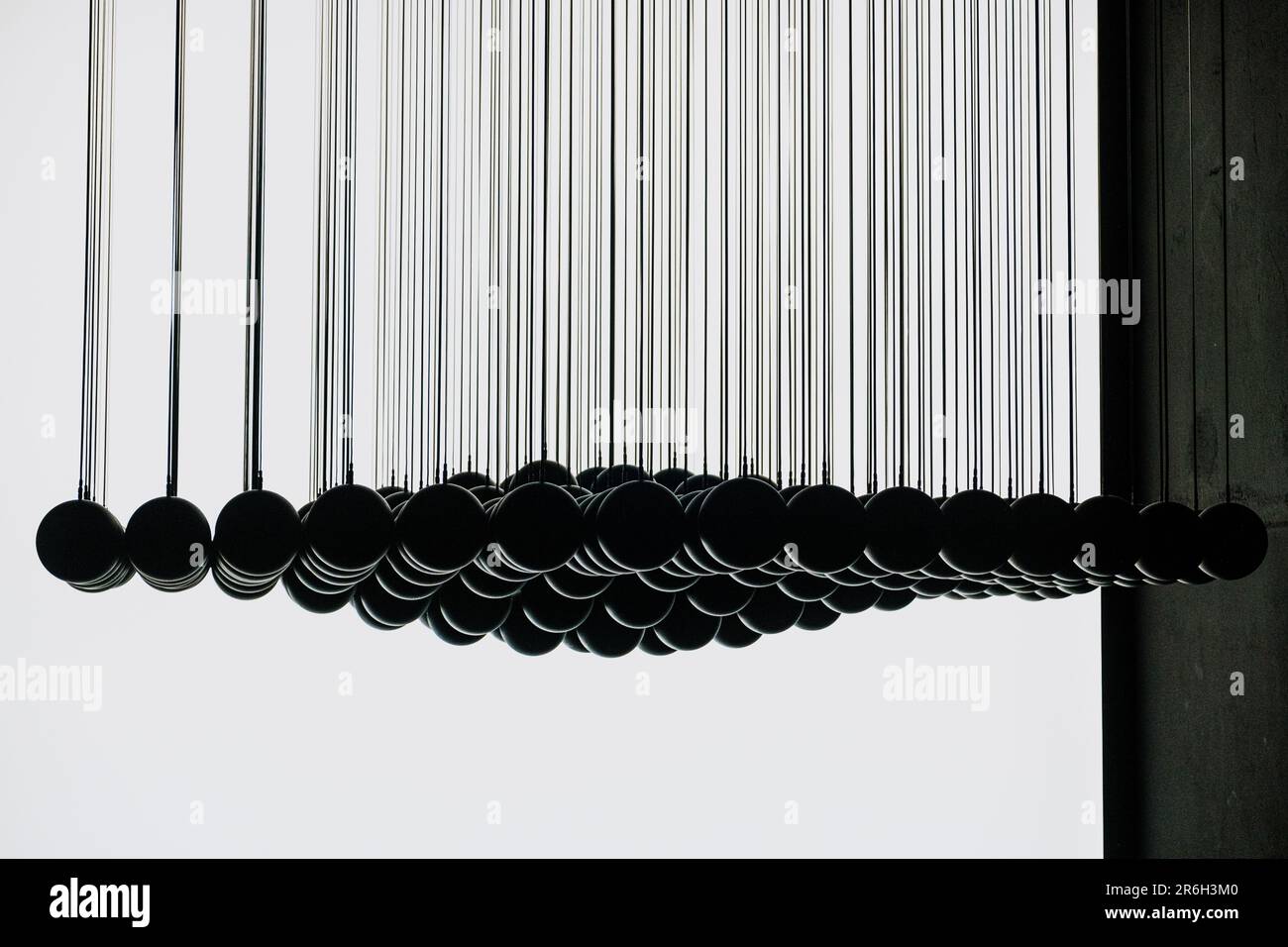 A unique and contemporary installation featuring a series of black ...