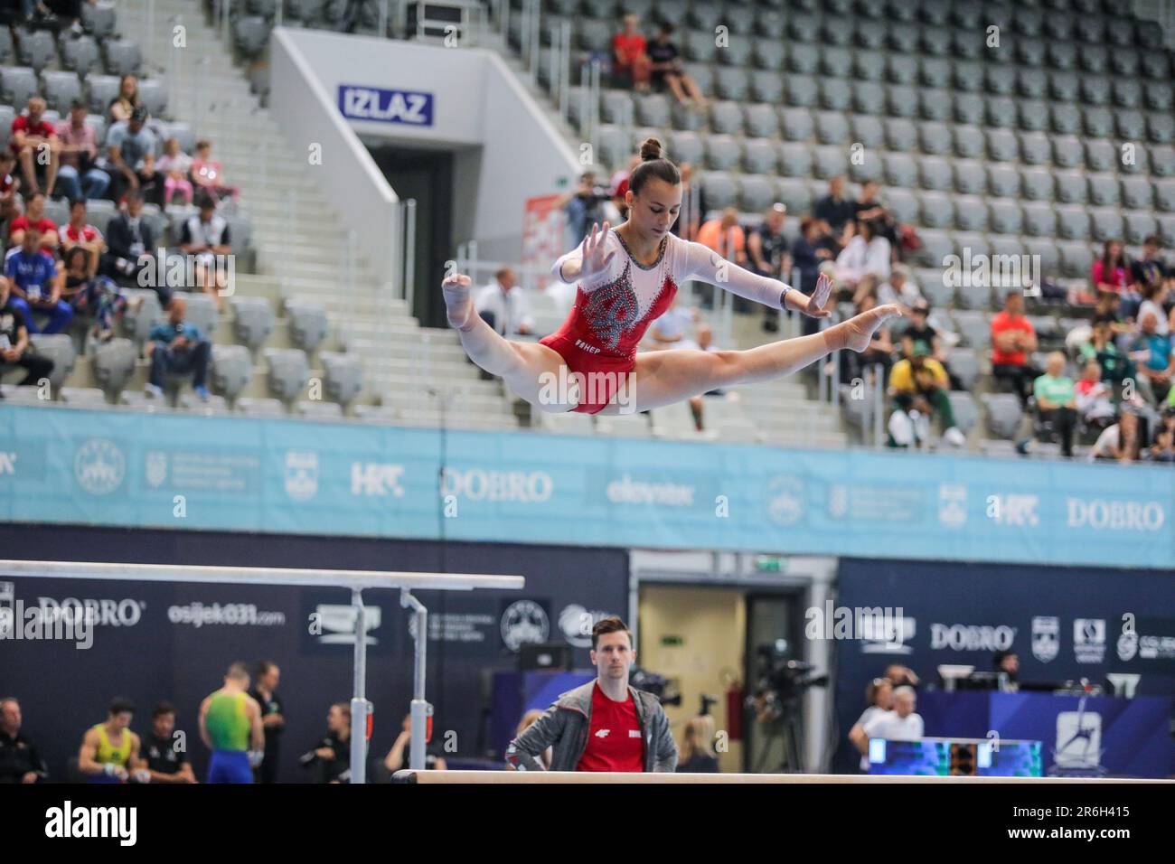 Osijek, Croatia. 09th June, 2023. Gymnast Zelcic Tina competes in the ...