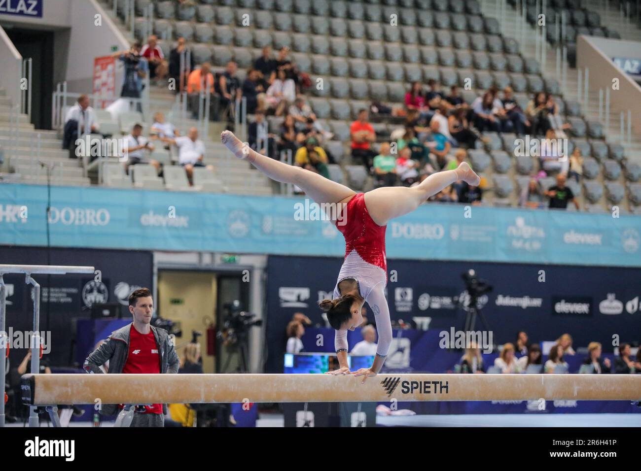 Osijek, Croatia. 09th June, 2023. Gymnast Zelcic Tina competes in the ...
