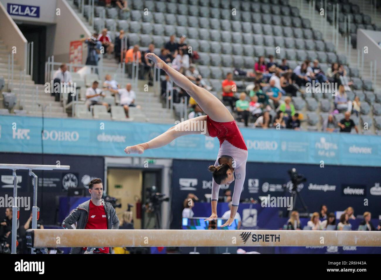 Osijek, Croatia. 09th June, 2023. Gymnast Zelcic Tina competes in the ...