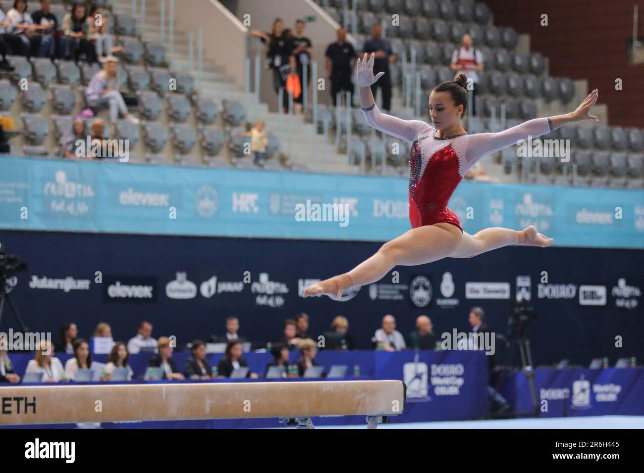 Osijek, Croatia. 09th June, 2023. Gymnast Zelcic Tina competes in the ...