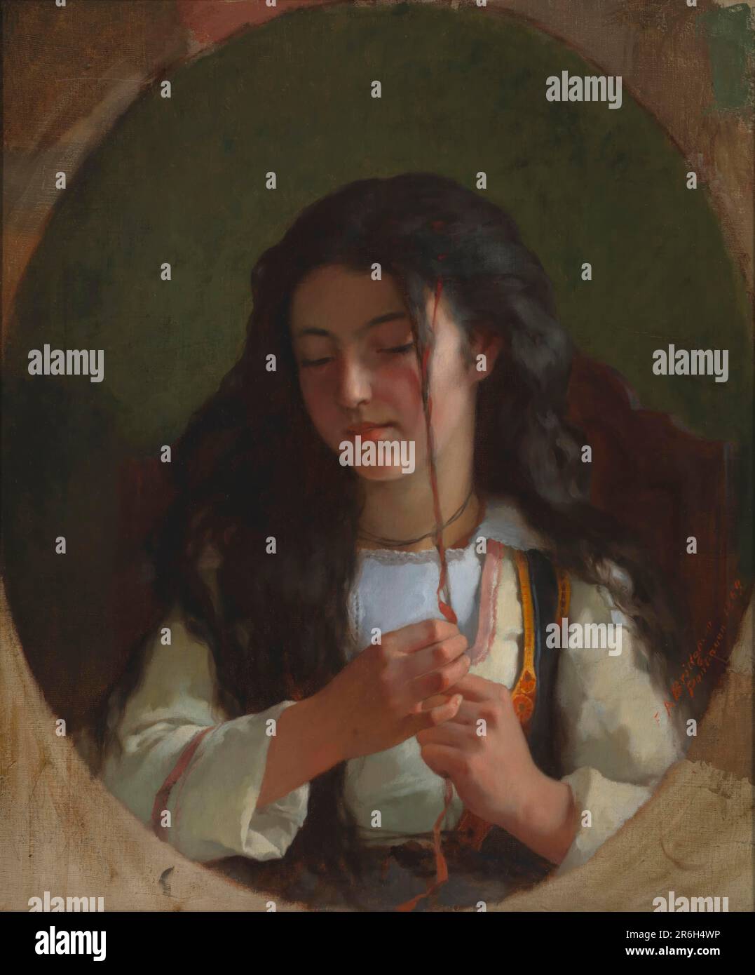 Study of a Young Girl, Pont Aven. oil on canvas. Date: 1869. Museum ...