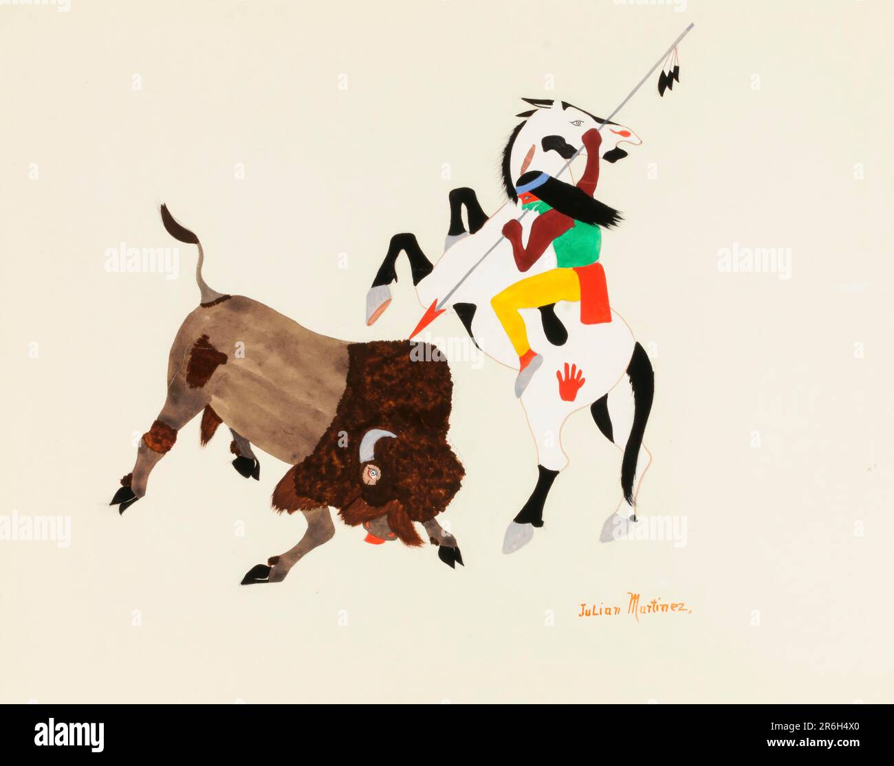 Buffalo Hunter. watercolor, ink, and pencil on paperboard. Date: ca ...