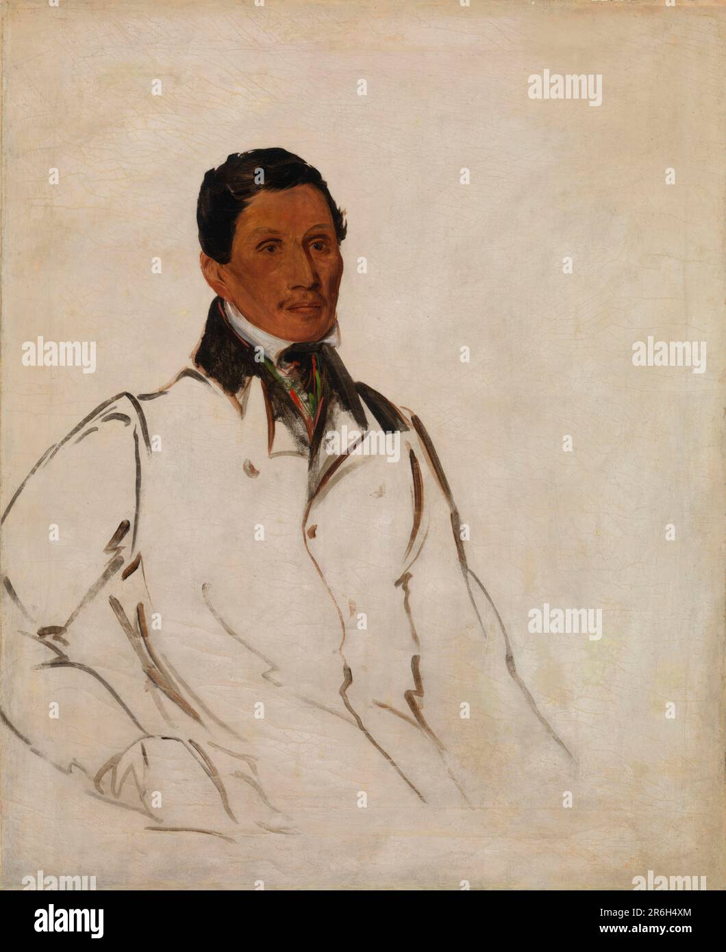 Waun-naw-con, The Dish (John W. Quinney), a Missionary Preacher. oil on ...