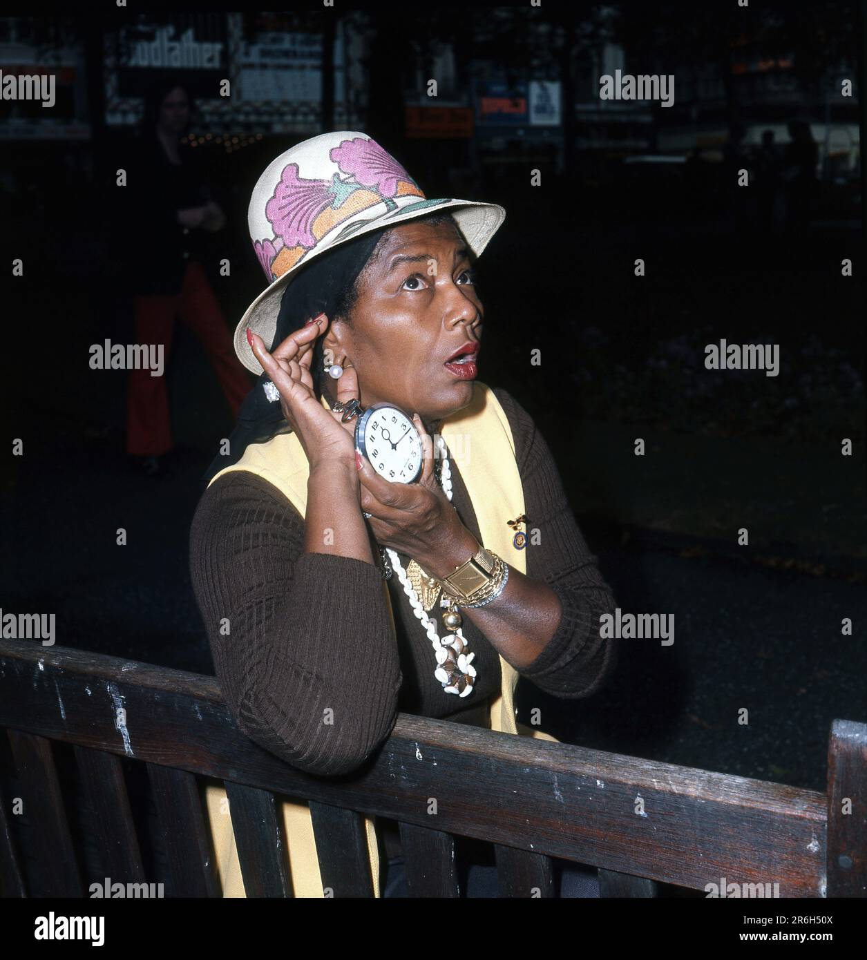 PEARL BAILEY candid portrait in the park in Leicester Square, London on ...