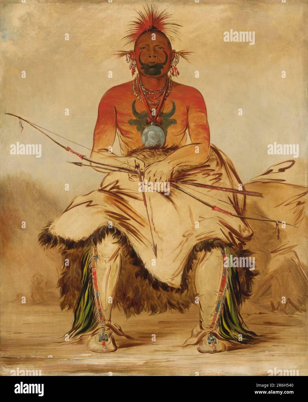 La-dóo-ke-a, Buffalo Bull, a Grand Pawnee Warrior. oil on canvas. Date ...