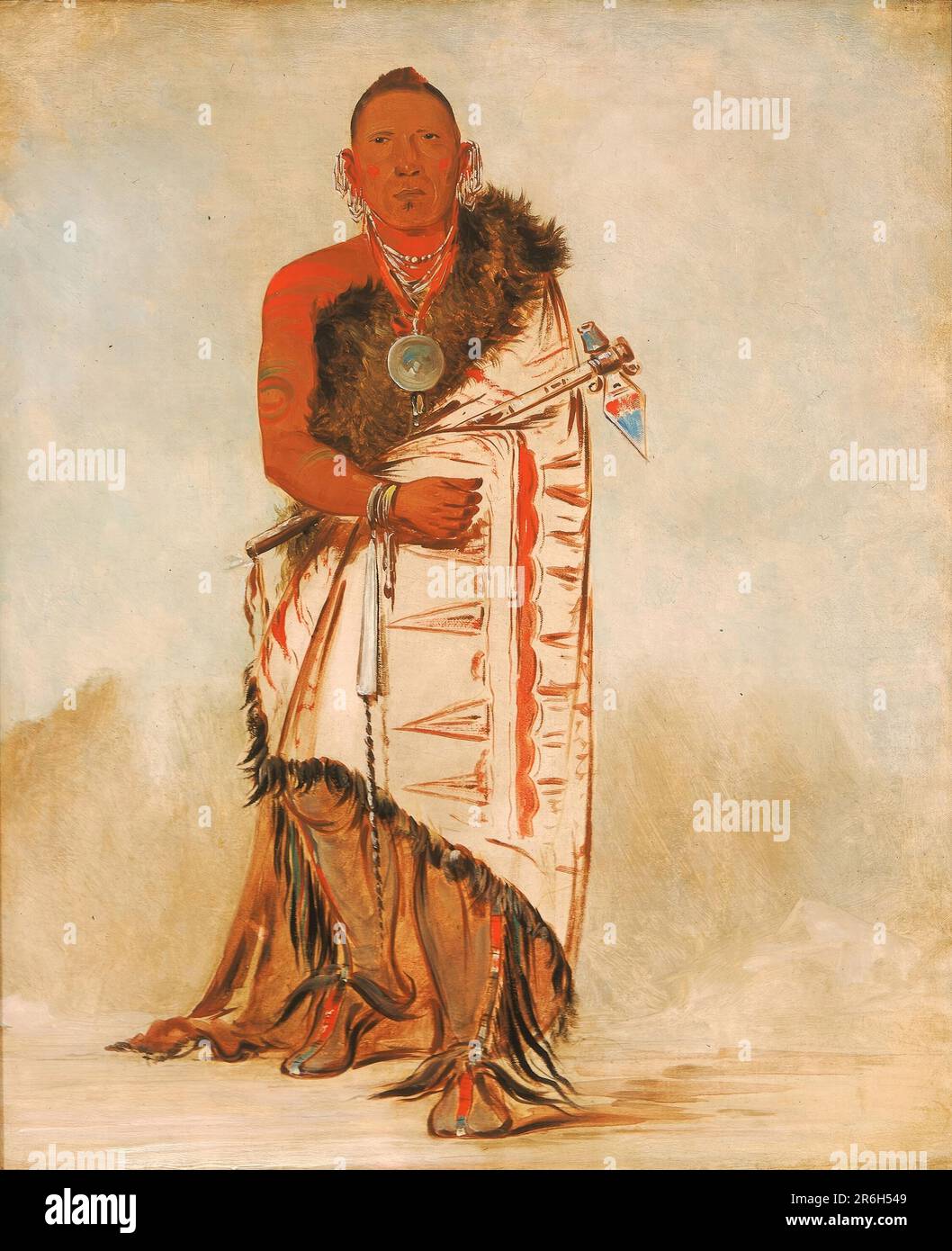 Ki-hó-go-waw-shú-shee, Brave Chief, Chief of the Tribe. oil on canvas ...