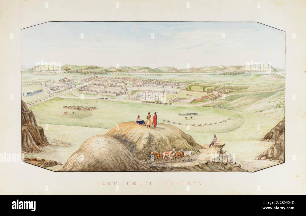 Fort Keogh, Montana Territory. Watercolor on paper. Date: ca. 1877-1881 ...
