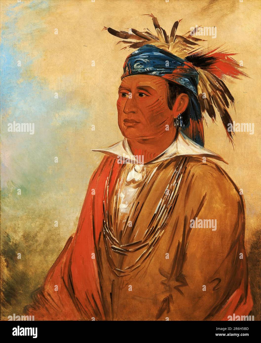 Wah-pón-jee-a, The Swan, a Warrior. oil on canvas. Date: 1830. Museum ...