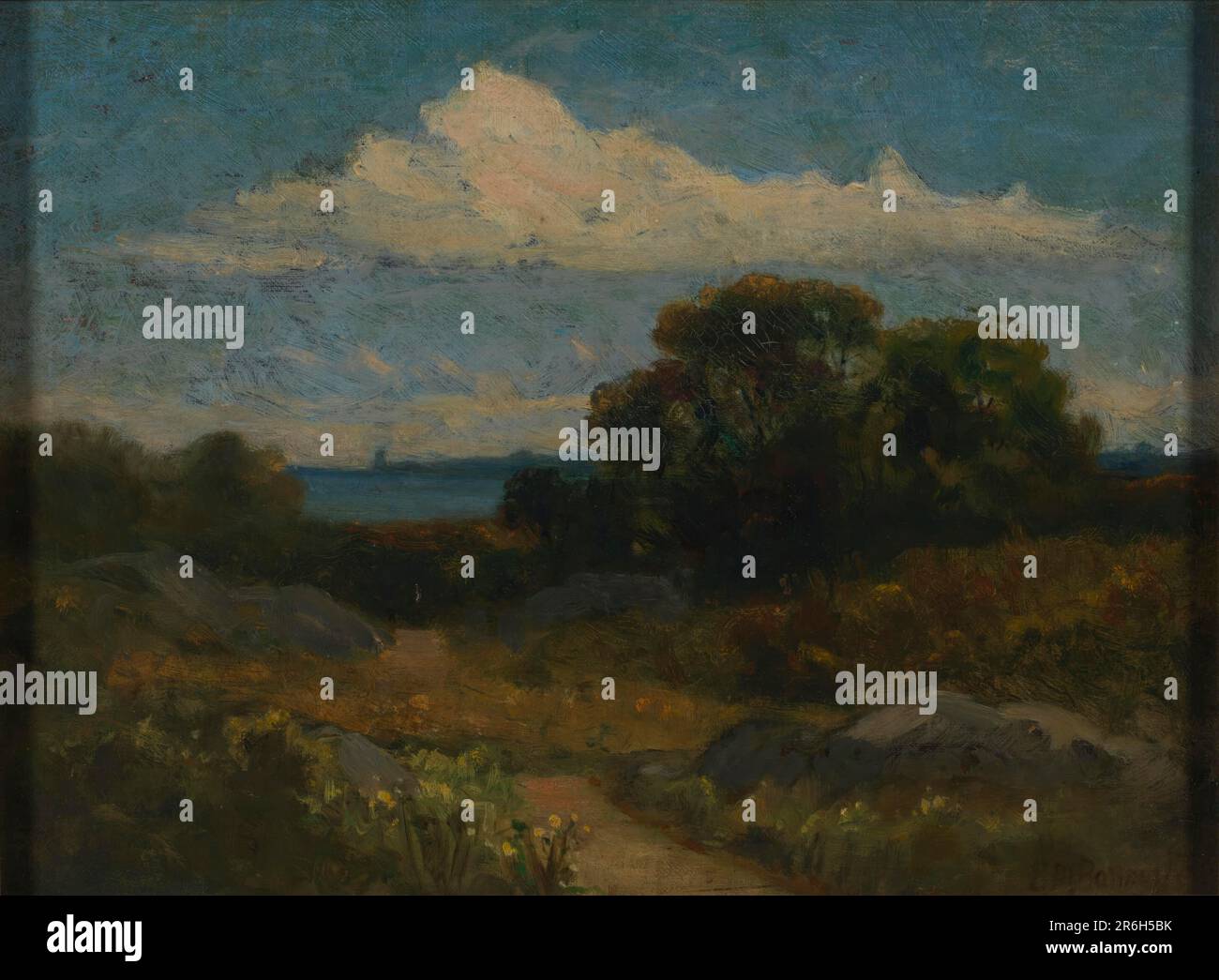 Landscape (trees and rocks by lake). Date: n.d. oil on canvas. Museum ...