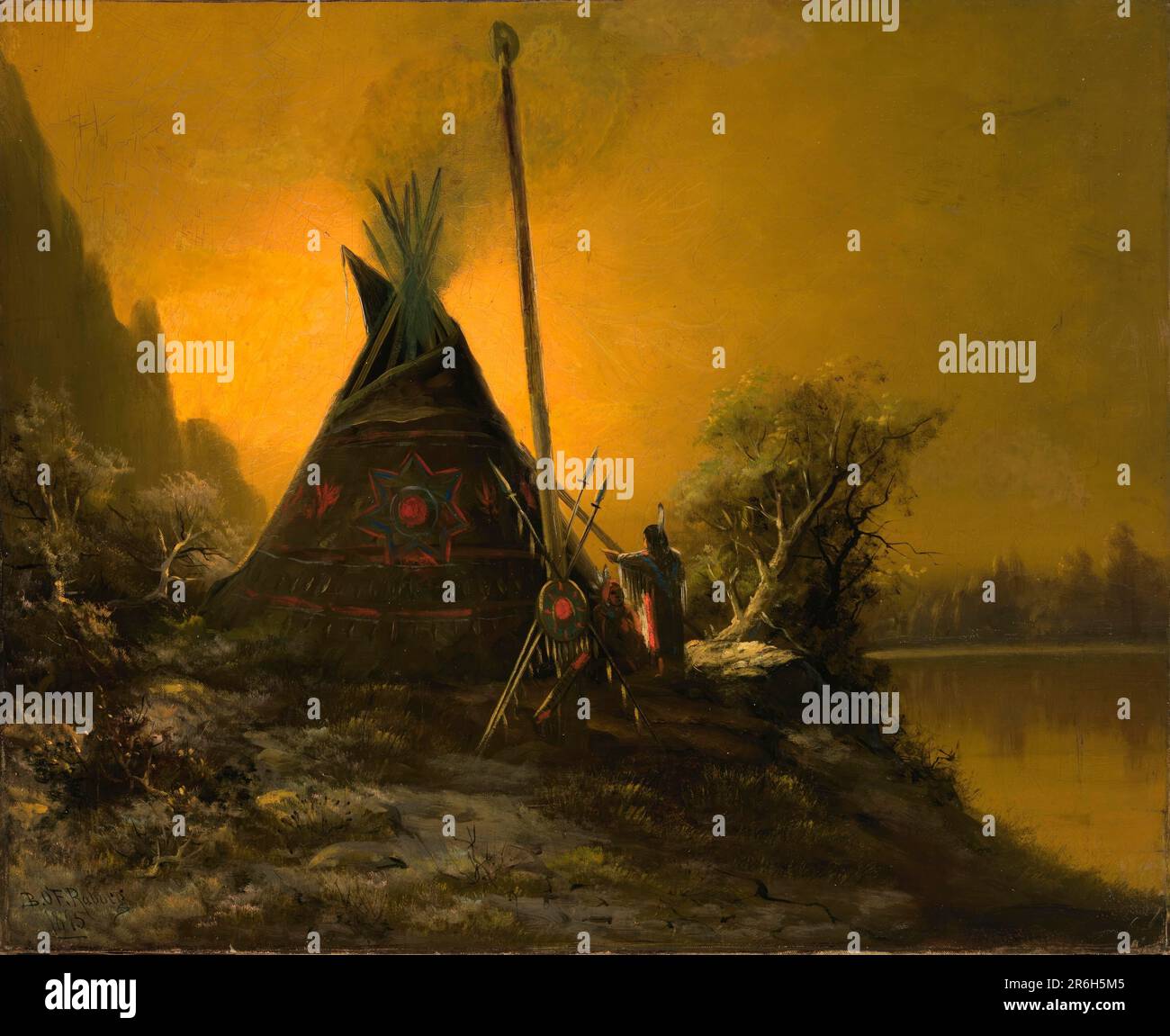 Night Scene of Indian Tipi. Date: 1895. oil on canvas. Museum ...