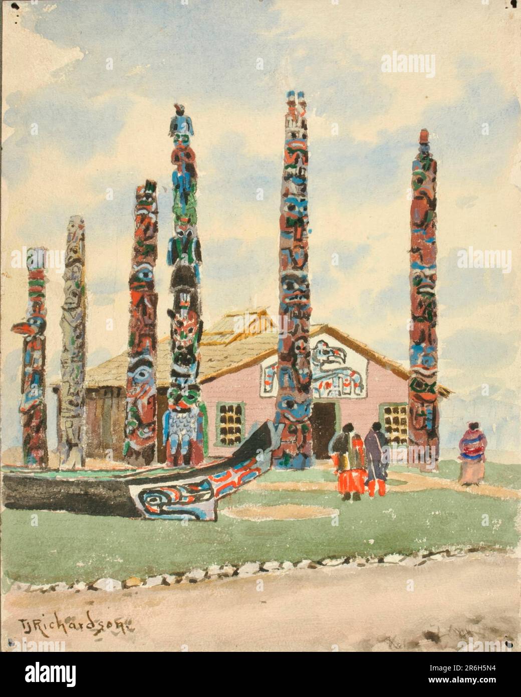 Alaska Building with Totems at St. Louis Exposition. Date: 1904 ...