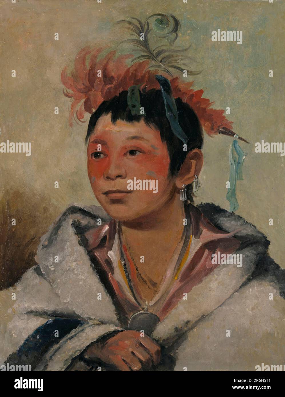 Aú-nah-kwet-to-hau-páy-o, One Sitting in the Clouds, a Boy. oil on ...