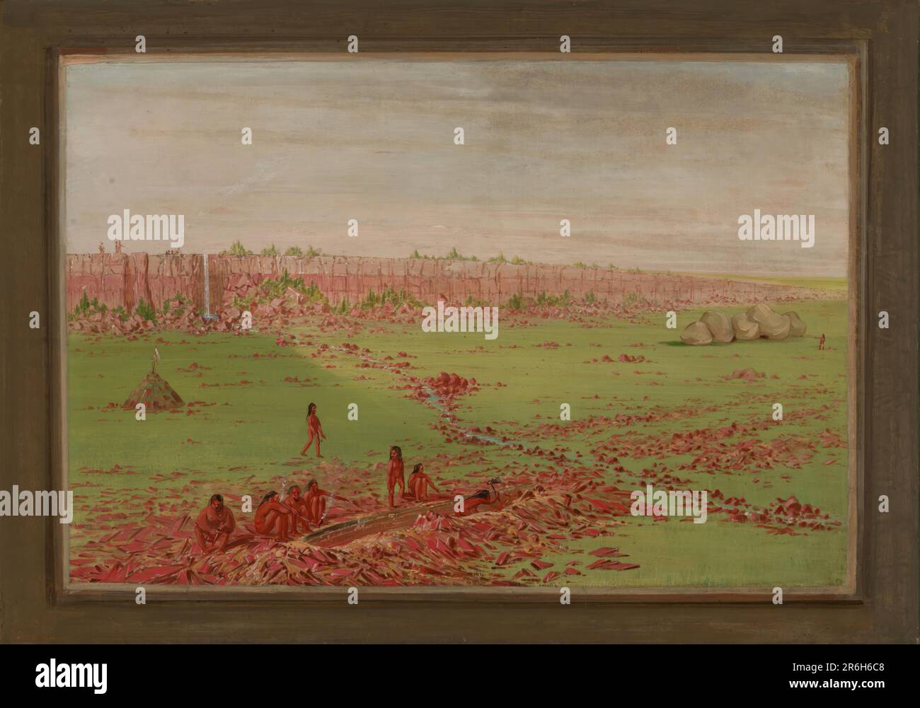 Pipestone Quarry on the Coteau des Prairies. oil on canvas. Date: 1836 ...