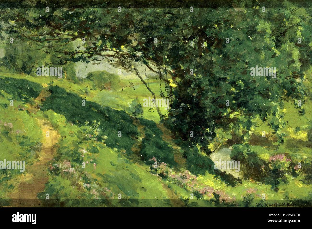 Original sketch of "The Wanderlusters' Rest". oil on canvas. Date: ca ...