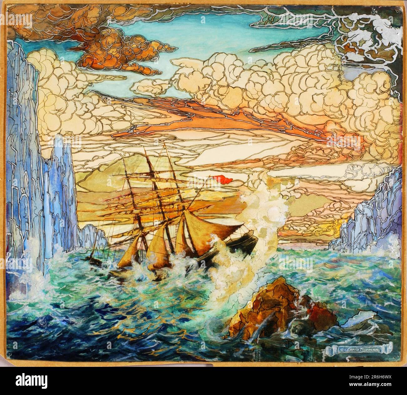 Shipwreck. Date: ca. 1920. pen and ink and watercolor on paperboard ...