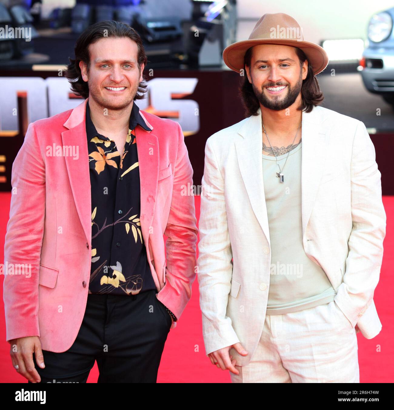 London, UK. Paul Wood and Paul Klein of Woody at the Transformers: Rise ...