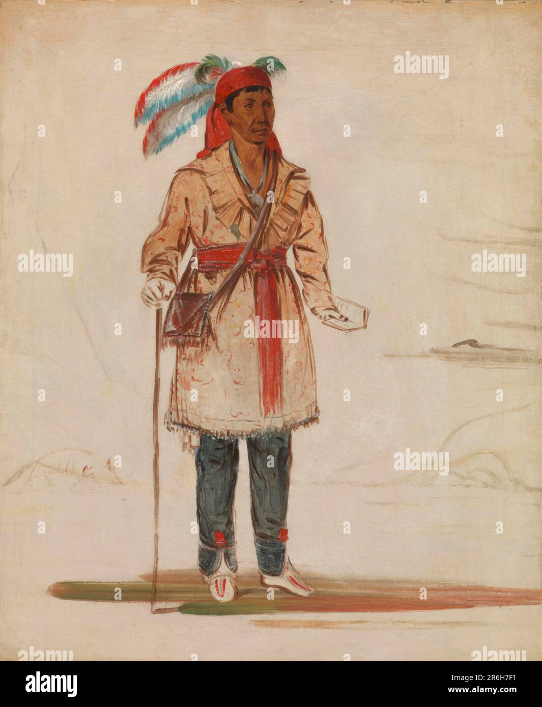 Ee-tów-o-kaum, Both Sides of the River, Chief of the Tribe. oil on ...