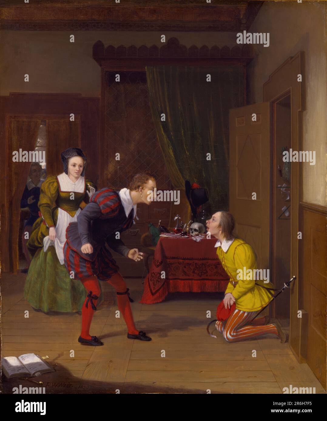 The Merry Wives of Windsor: Dr. Caius, Simple and Dame Quickly. oil on ...