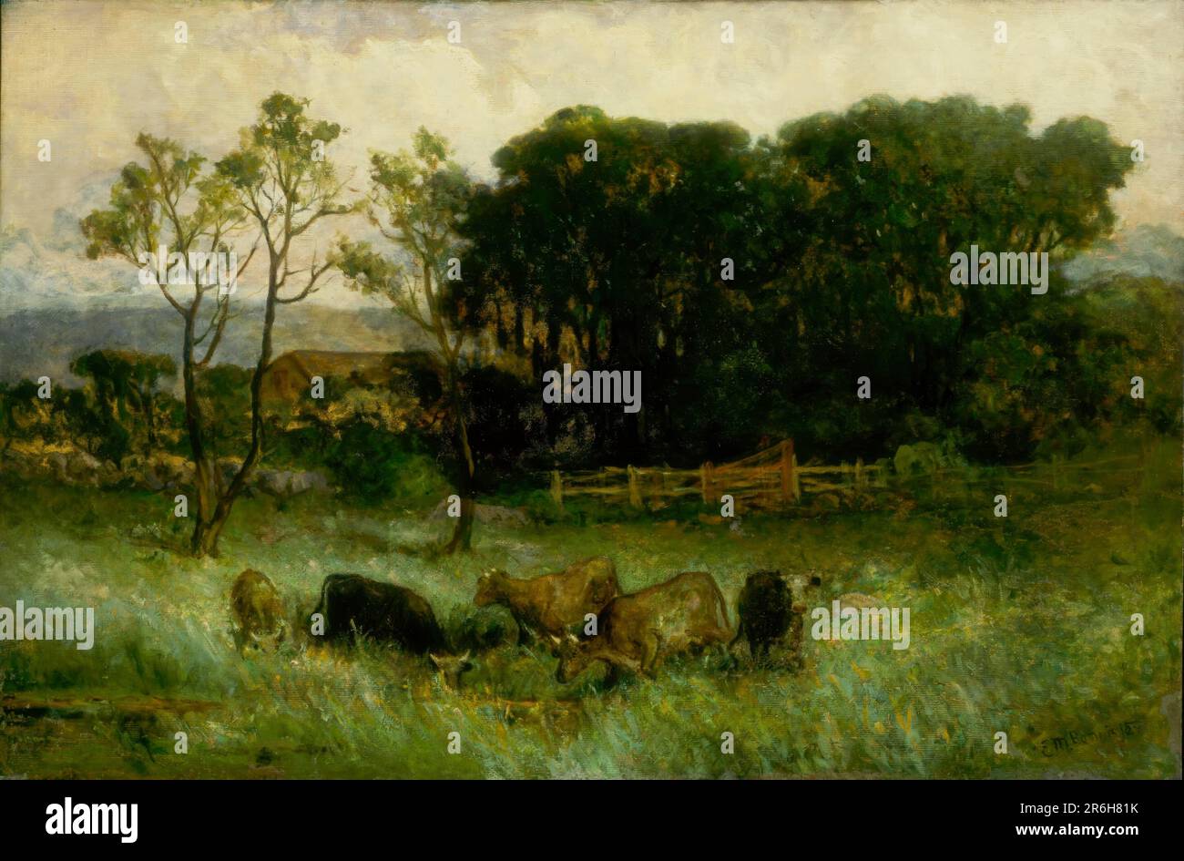 Untitled (five cows in pasture). oil on canvas. Date: ca. 1884-1886 ...