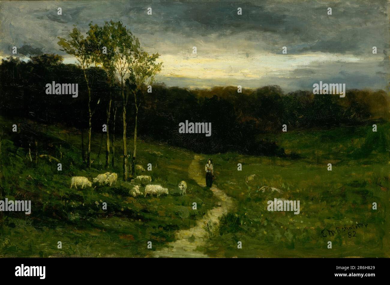 Woman Walking down Path. Date: 1882. oil on canvas. Museum: Smithsonian ...