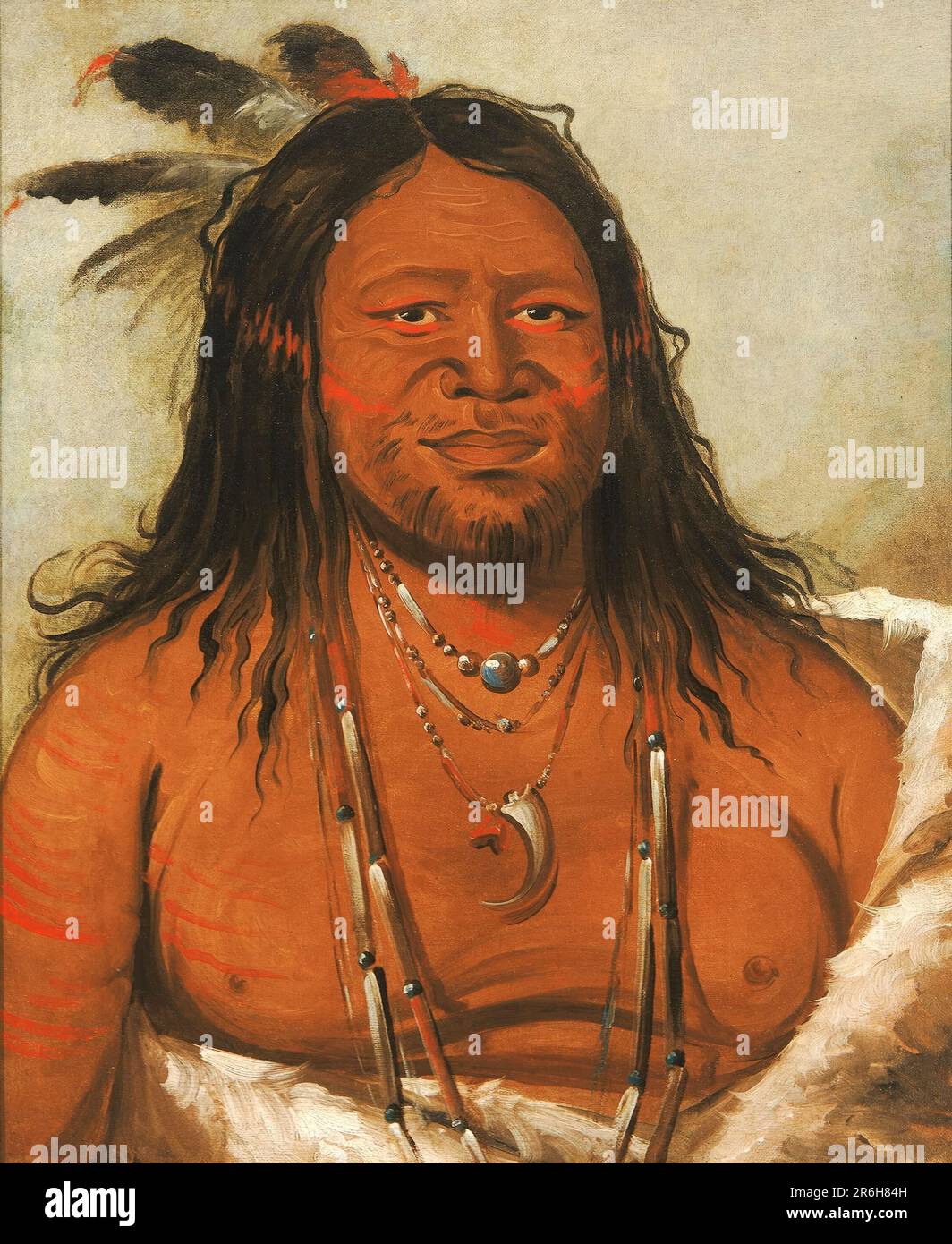 Ta-wáh-que-nah, Mountain of Rocks, Second Chief of the Tribe. oil on ...