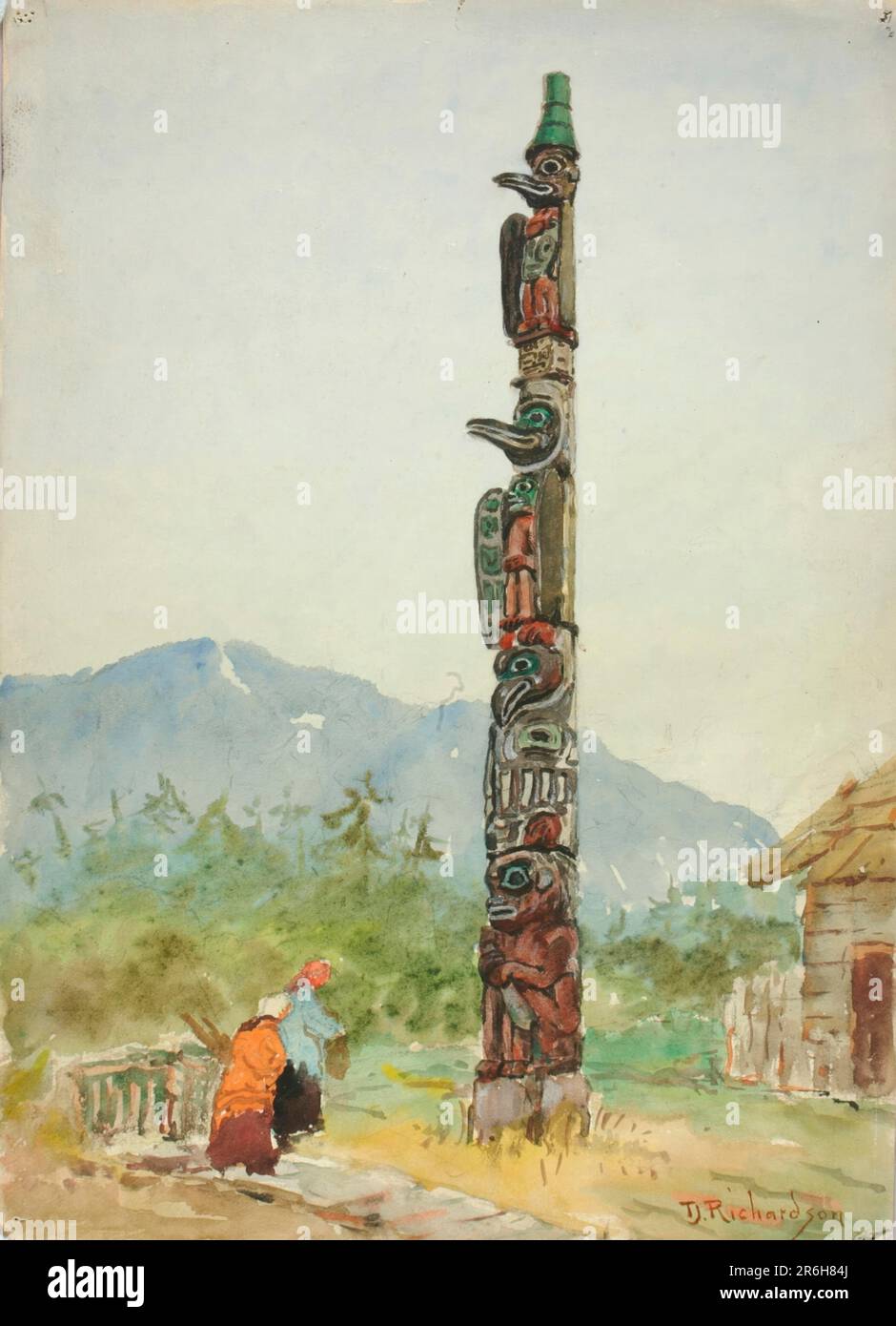 The Raven Totem Pole. Watercolor on paper. Date: ca. 1880-1914. Museum ...