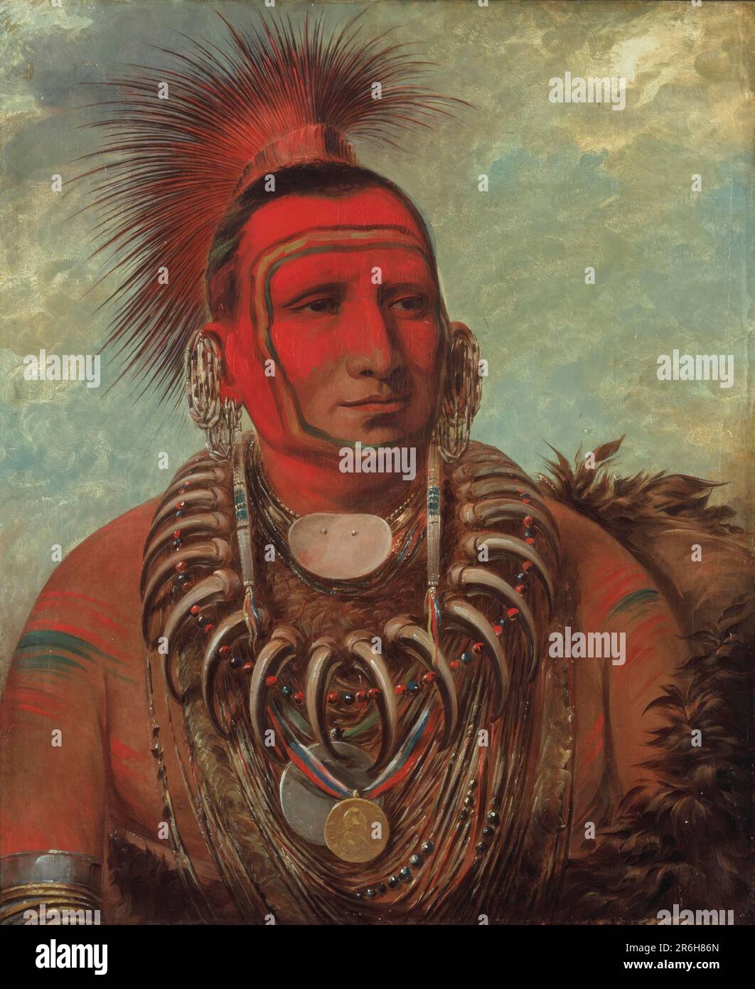 Shon-ta-yi-ga, Little Wolf, a Famous Warrior. oil on canvas. Date: 1844 ...