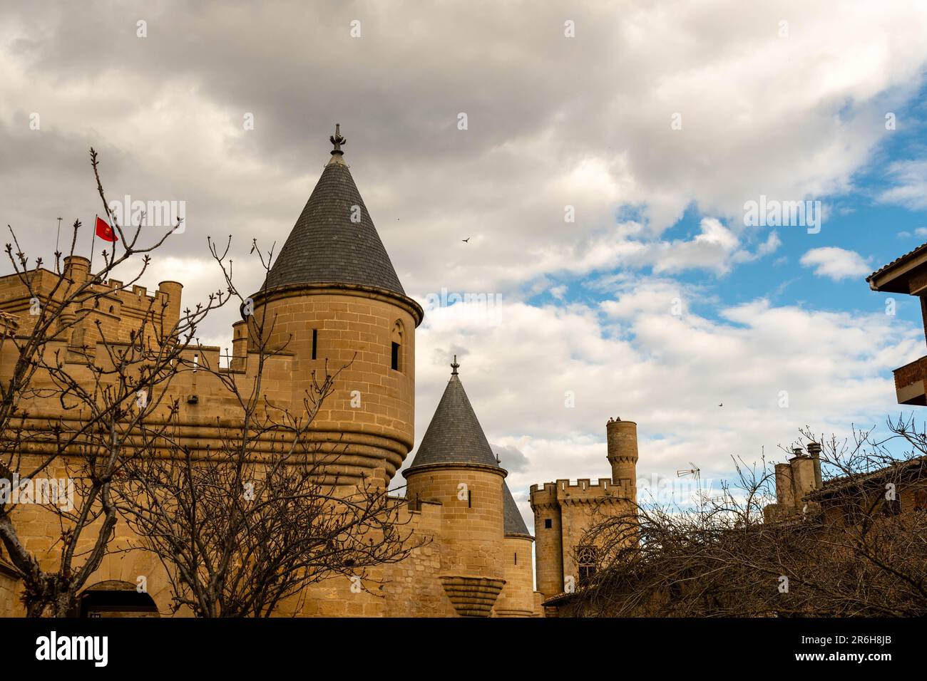Castle of Olite village in Navarre Spain Stock Photo - Alamy