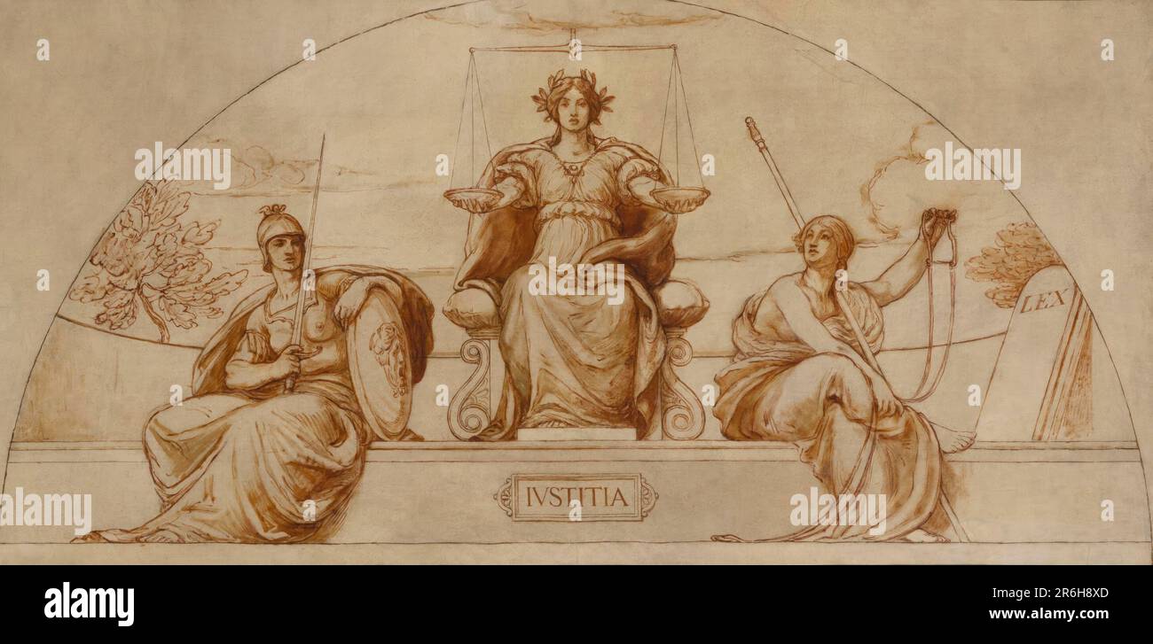 Cartoon for mural of Minnesota State Capital, "Institute of Justice ...