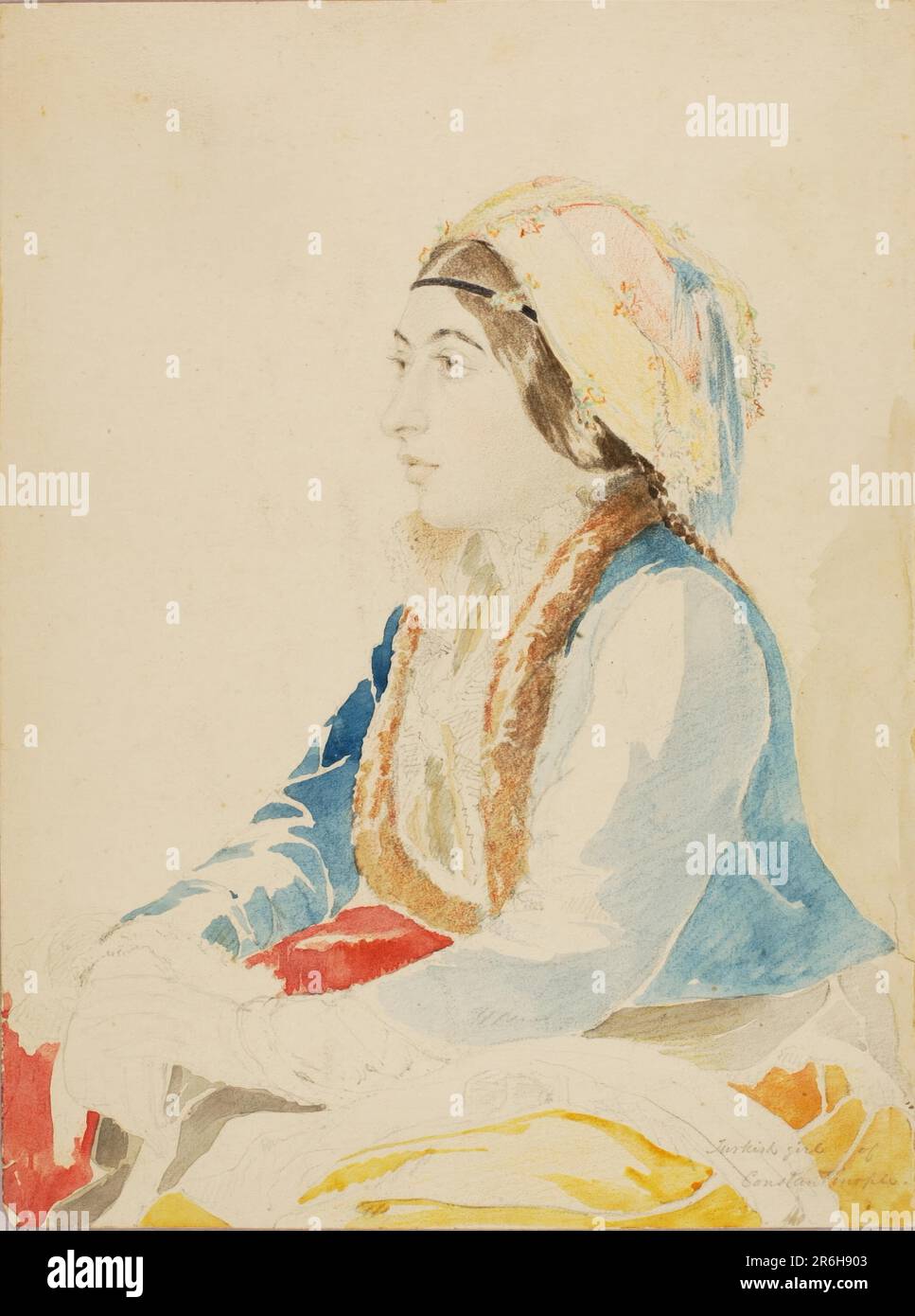 Turkish Girl of Constantinople. Date: n.d. pencil, colored pencil and ...