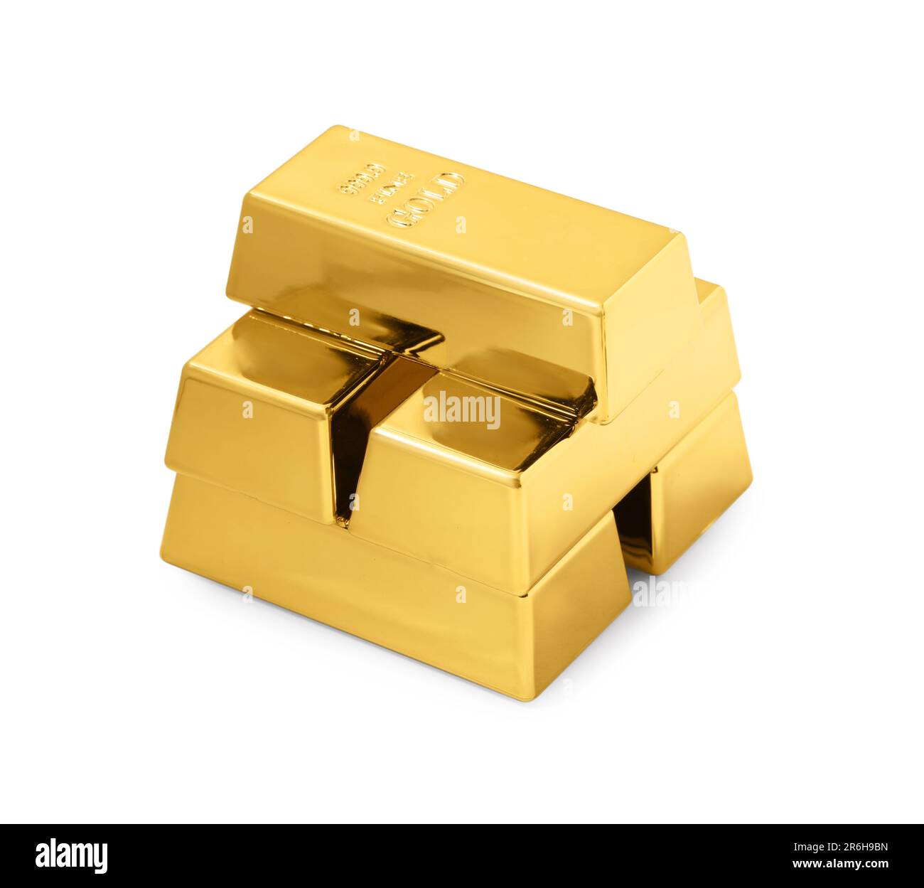 Stack of shiny gold bars isolated on white Stock Photo - Alamy