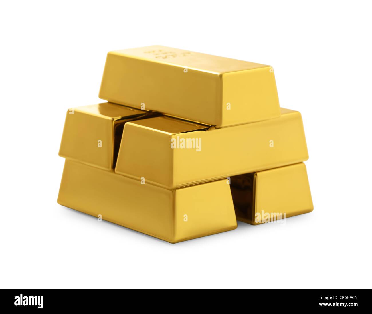 Stack of shiny gold bars isolated on white Stock Photo - Alamy