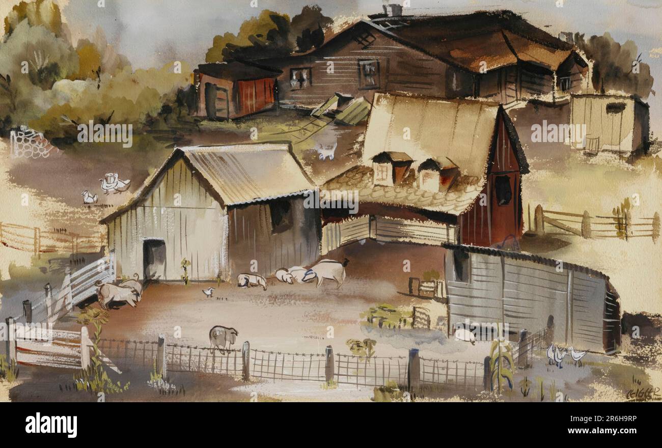 Iowa Farm. Date: n.d. Watercolor on paper. Museum: Smithsonian American ...