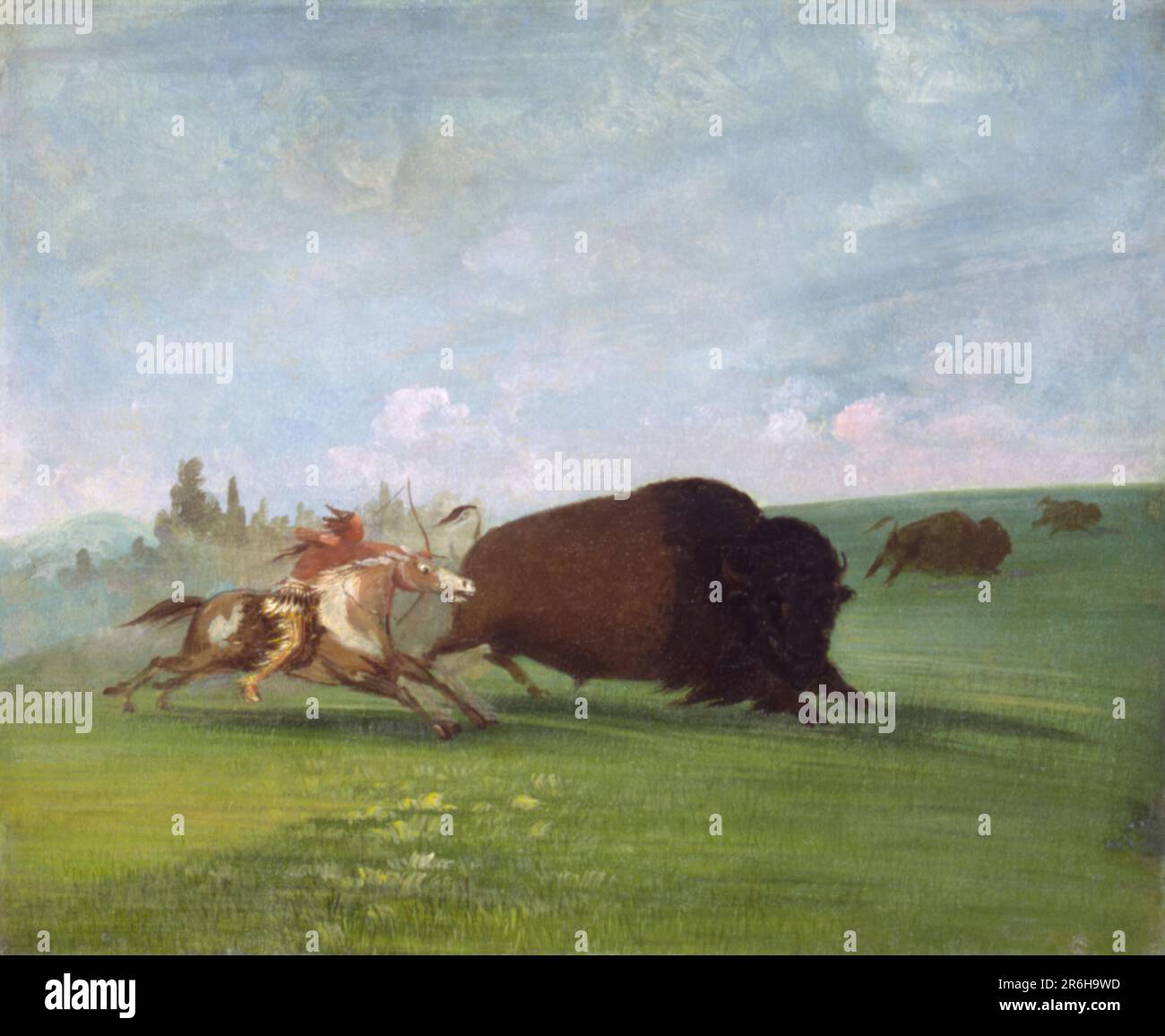 Buffalo Chase, a Single Death. oil on canvas. Date: 1832-1833. Museum ...