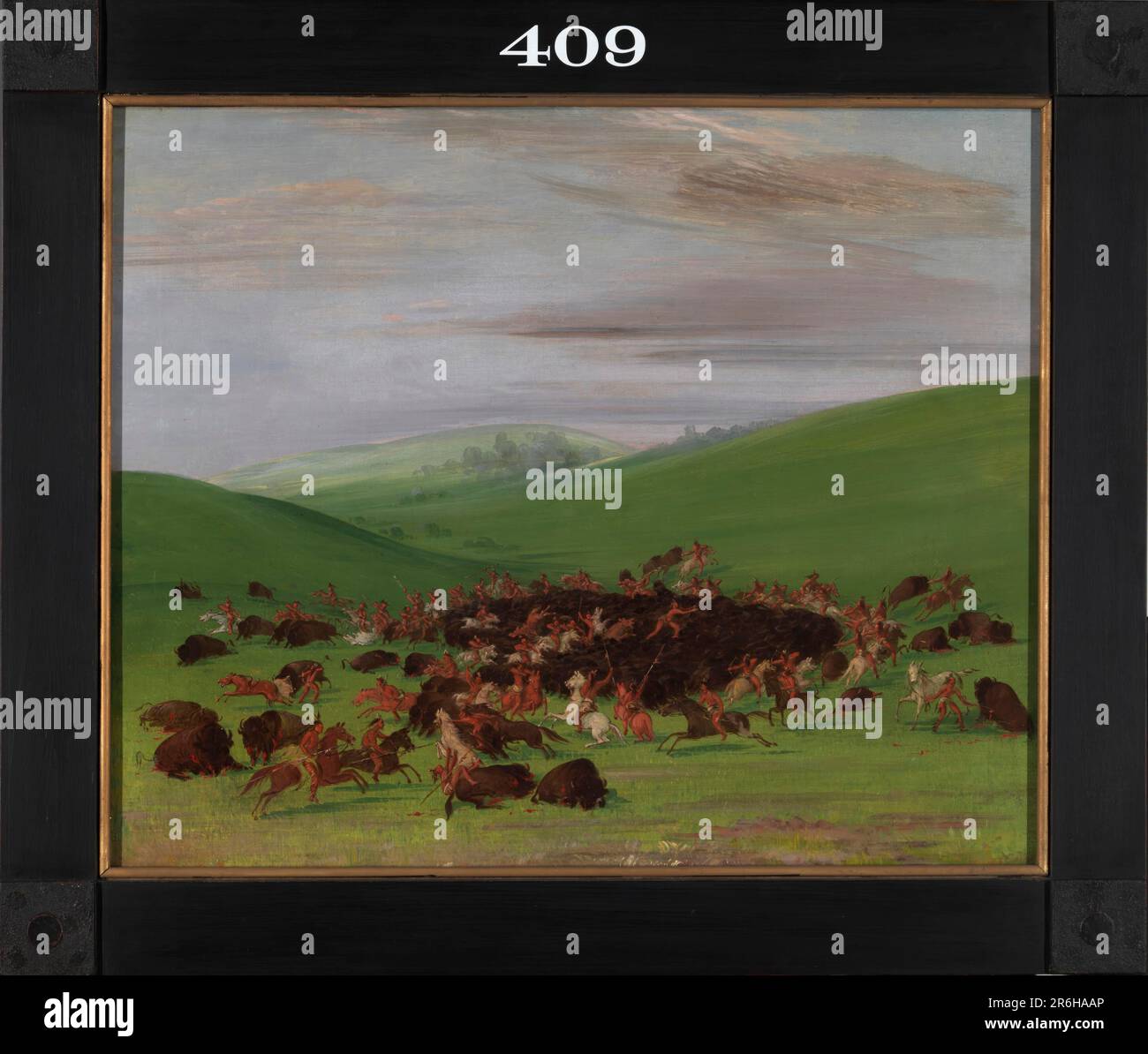 Buffalo Chase, a Surround by the Hidatsa. oil on canvas. Date: 1832 ...