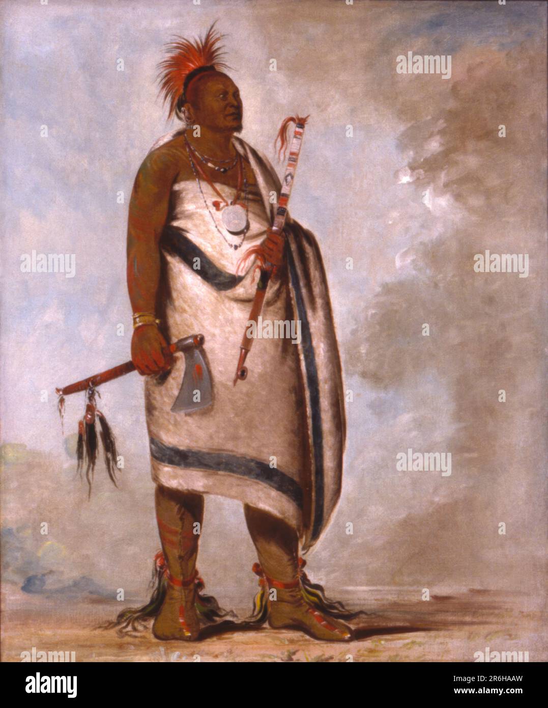 Tchong-tas-sáb-bee, Black Dog, Second Chief. oil on canvas. Date: 1834 ...
