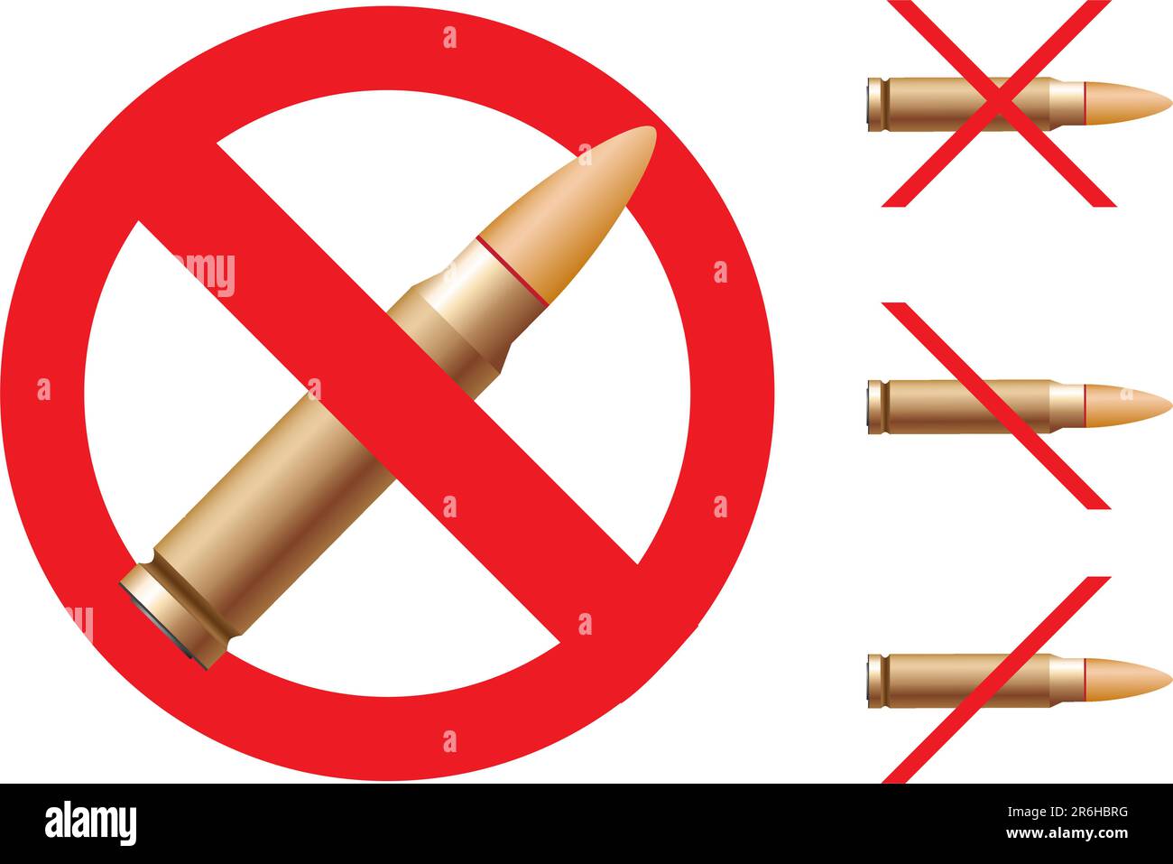 Bullet and the interdiction symbol on the white background Stock Vector ...
