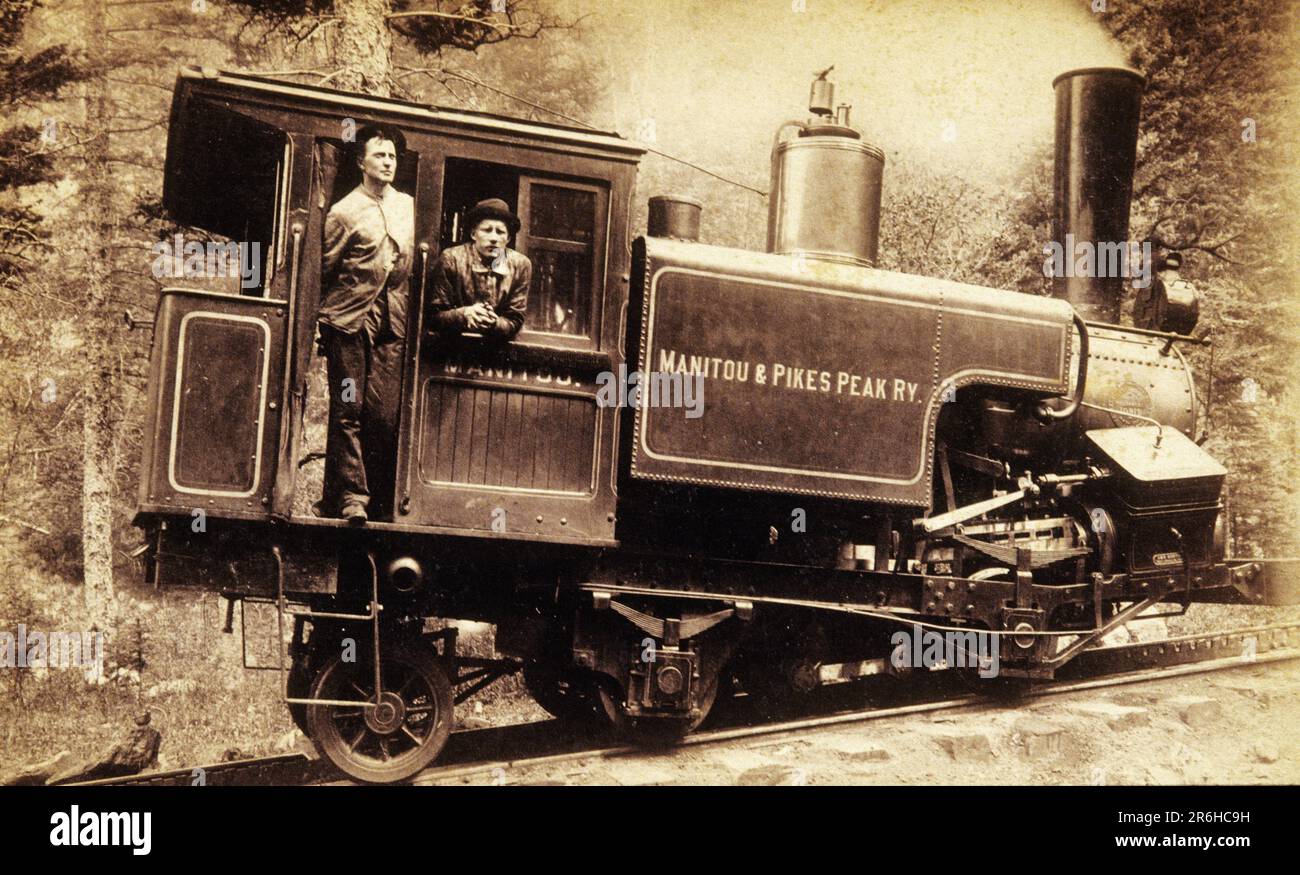 1890s STEAM ENGINE OF THE BROADMOOR MANITOU AND PIKES PEAK COG RAILWAY ...