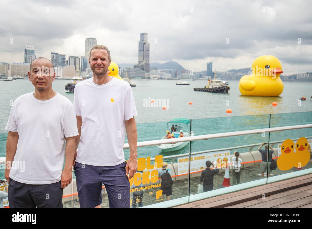 Florentijn Hofman, the creator of the "Double Ducks" and a representative of AllRightsReserved ...