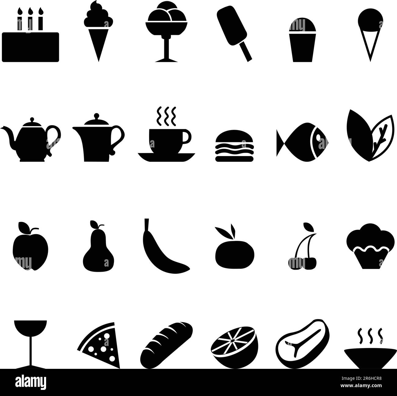 Food party icons set Cut Out Stock Images & Pictures - Alamy