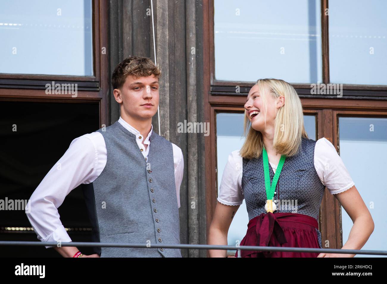 Johannes Schenk bei der Meisterfeier der FC Bayern Herren und FC Bayern ...