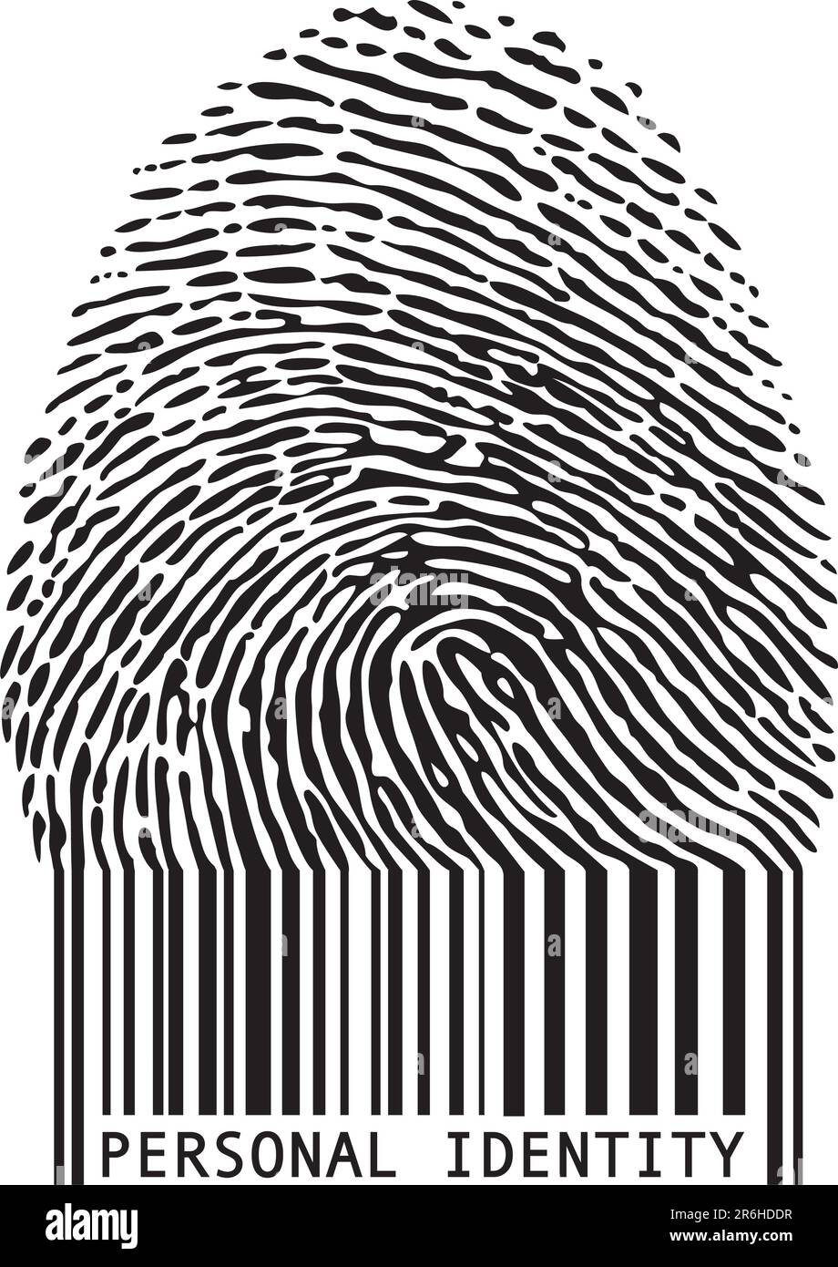 personal identity, fingerprint with barcode, vector Stock Vector Image ...