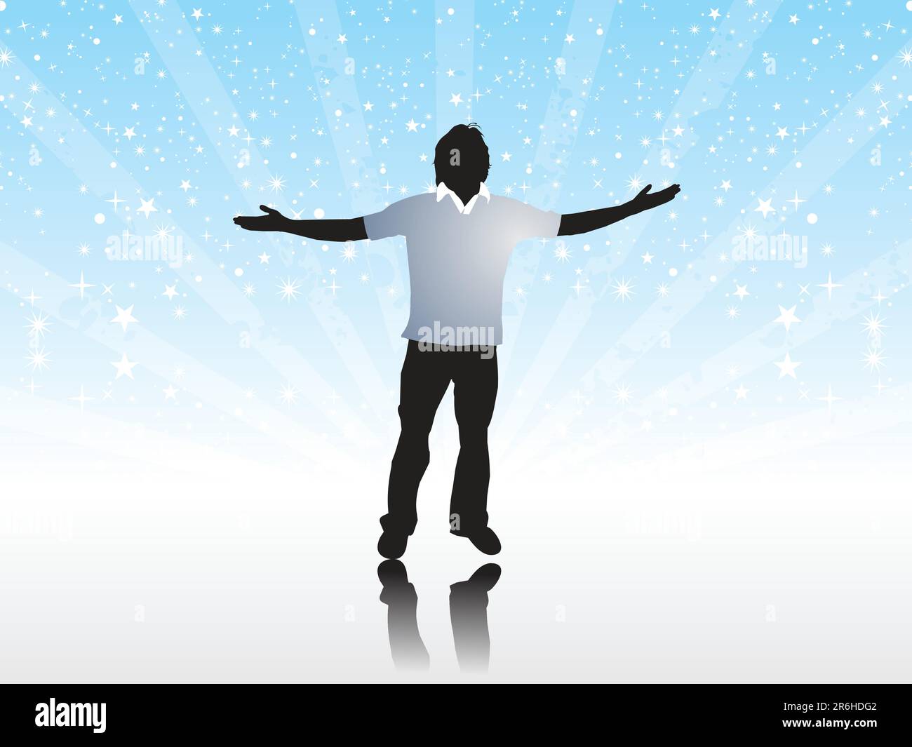 Abstract halftone background with Illustration of boy silhouttes ...